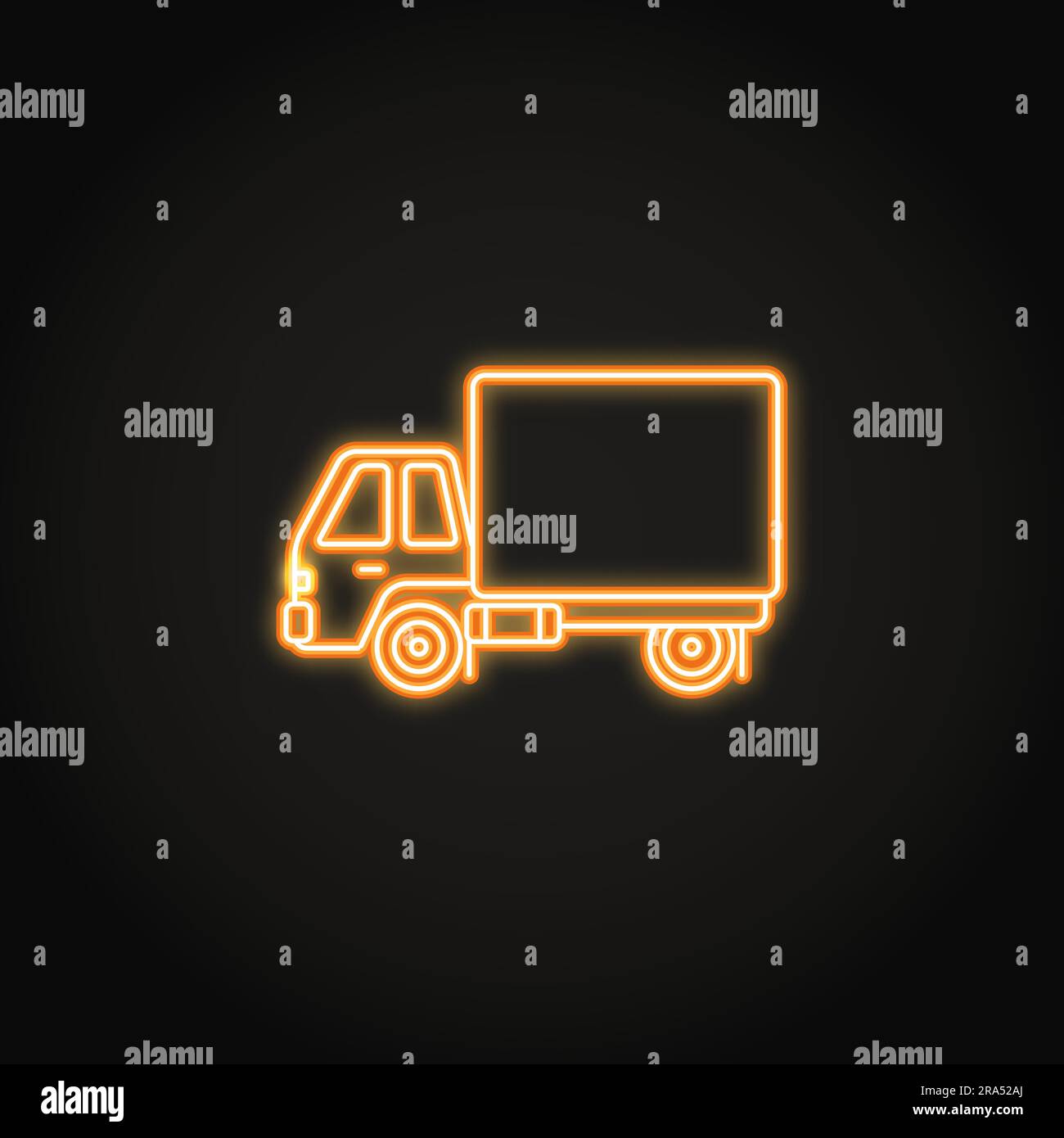 Box truck neon icon in line style. Shining cargo vehicle concept symbol ...