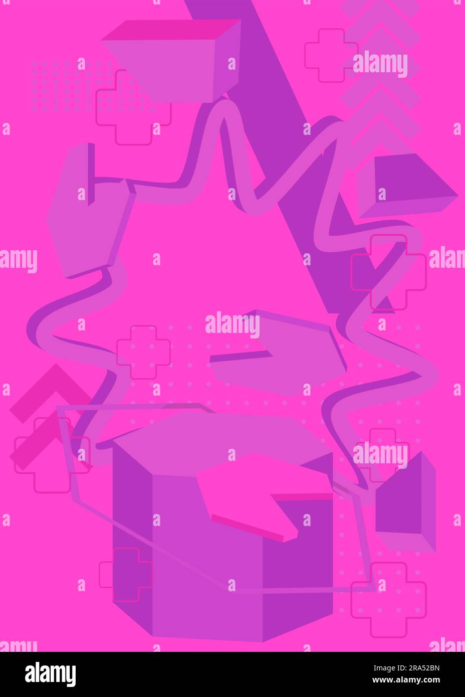 Geometrical pink graphic minimal background. Retro geometric dark theme ...