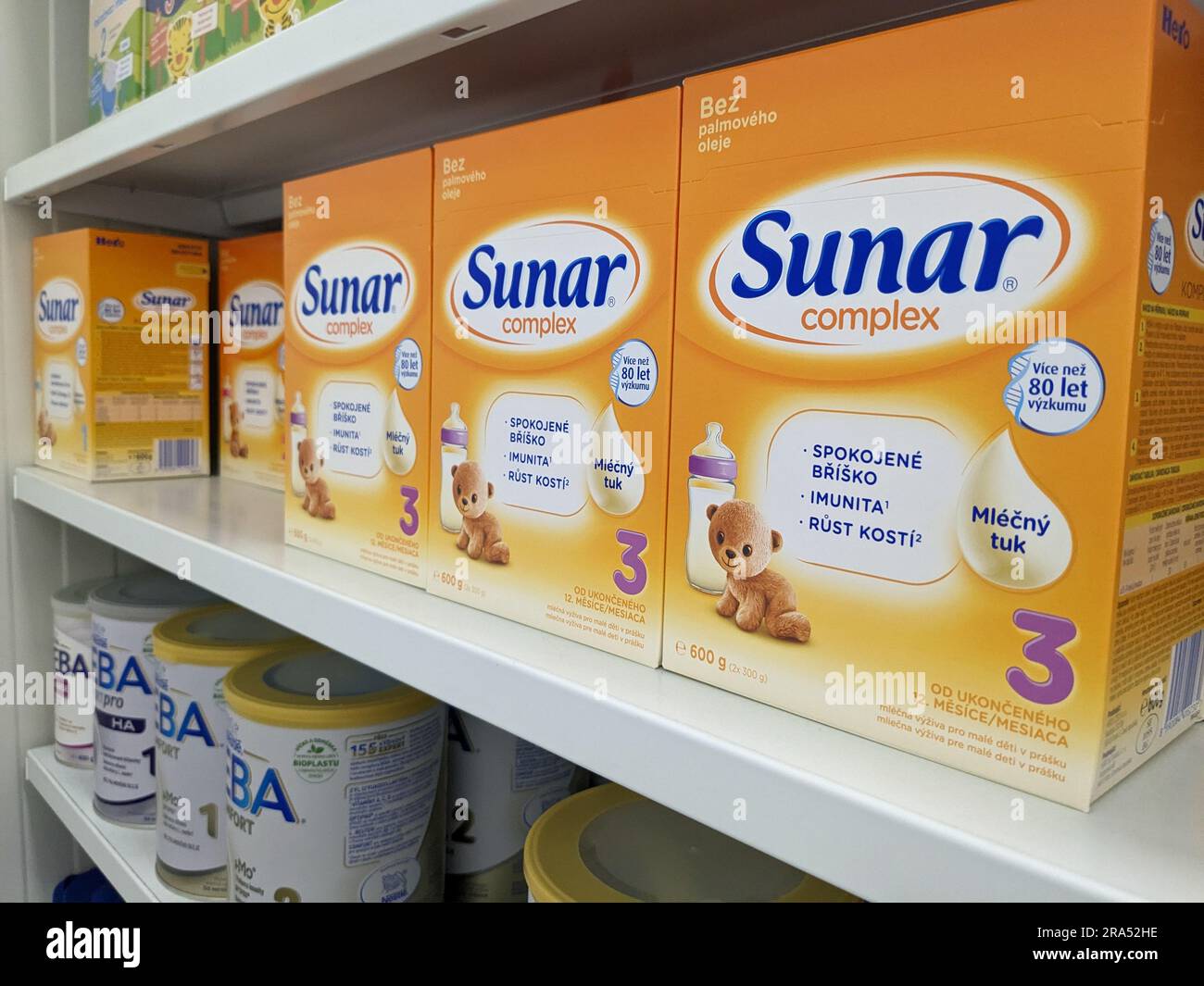 SUNAR infant milk displayed on the shelves in a pharmacy,baby powdered ...