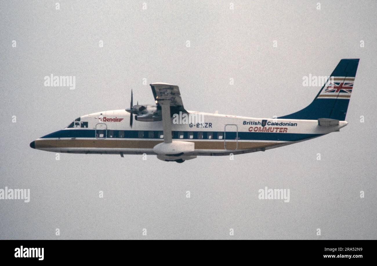 A 1984 photograph of a Shorts 360 airliner belonging to Genair and ...