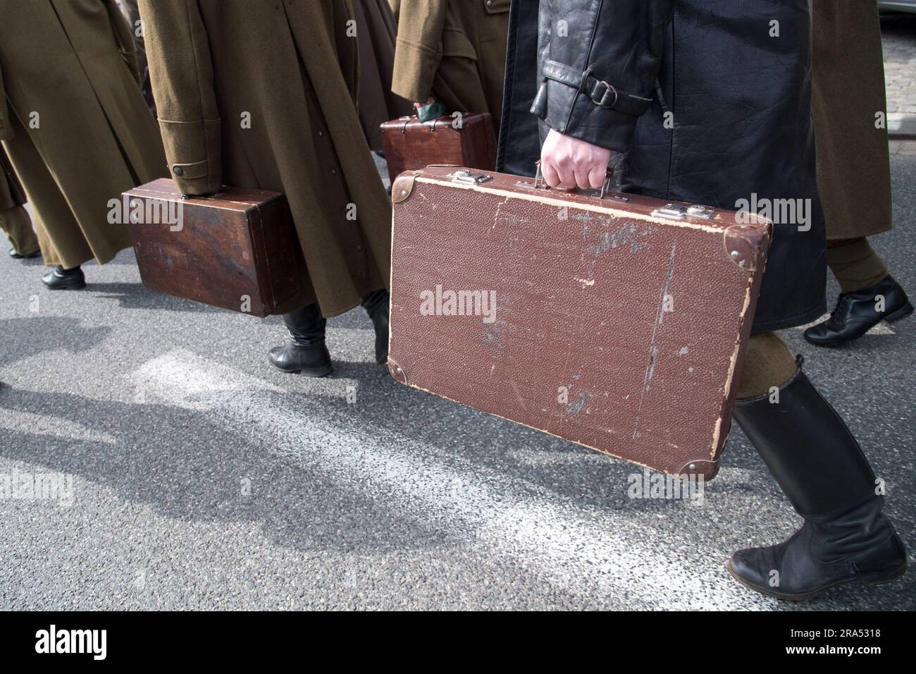 About 250 reenactors dressed in historical Polish Army, Border ...