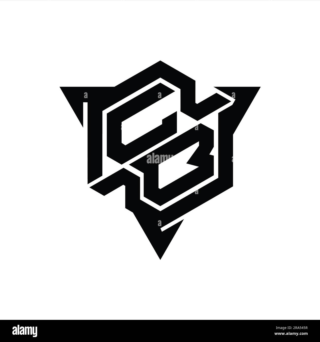 CB Letter Logo monogram hexagon shape with triangle outline gaming ... CB Letter Logo monogram hexagon shape with triangle outline gaming ...