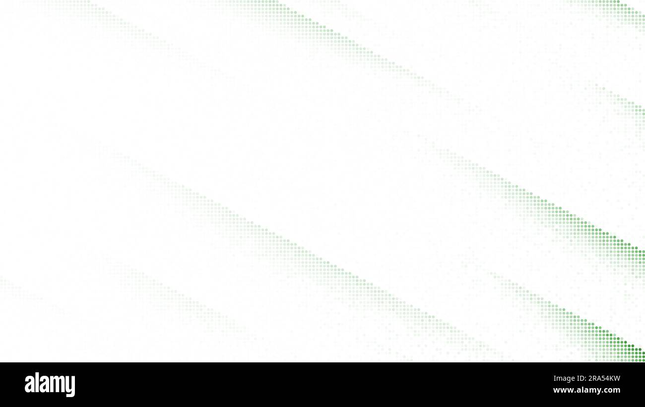 Abstract Green Halftone Gradient Line Shape Patterns On White With Copy Space Dotted Background