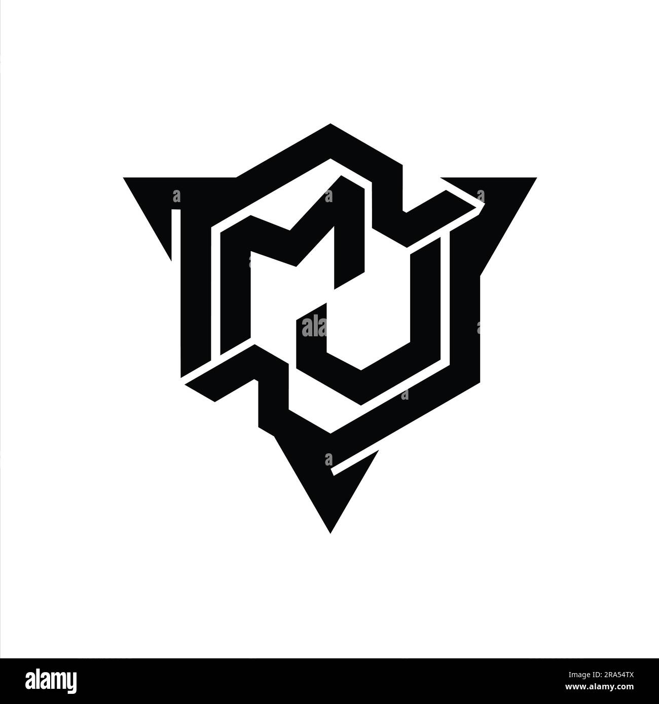 MV Letter Logo monogram hexagon shape with triangle outline gaming ... MV Letter Logo monogram hexagon shape with triangle outline gaming ...