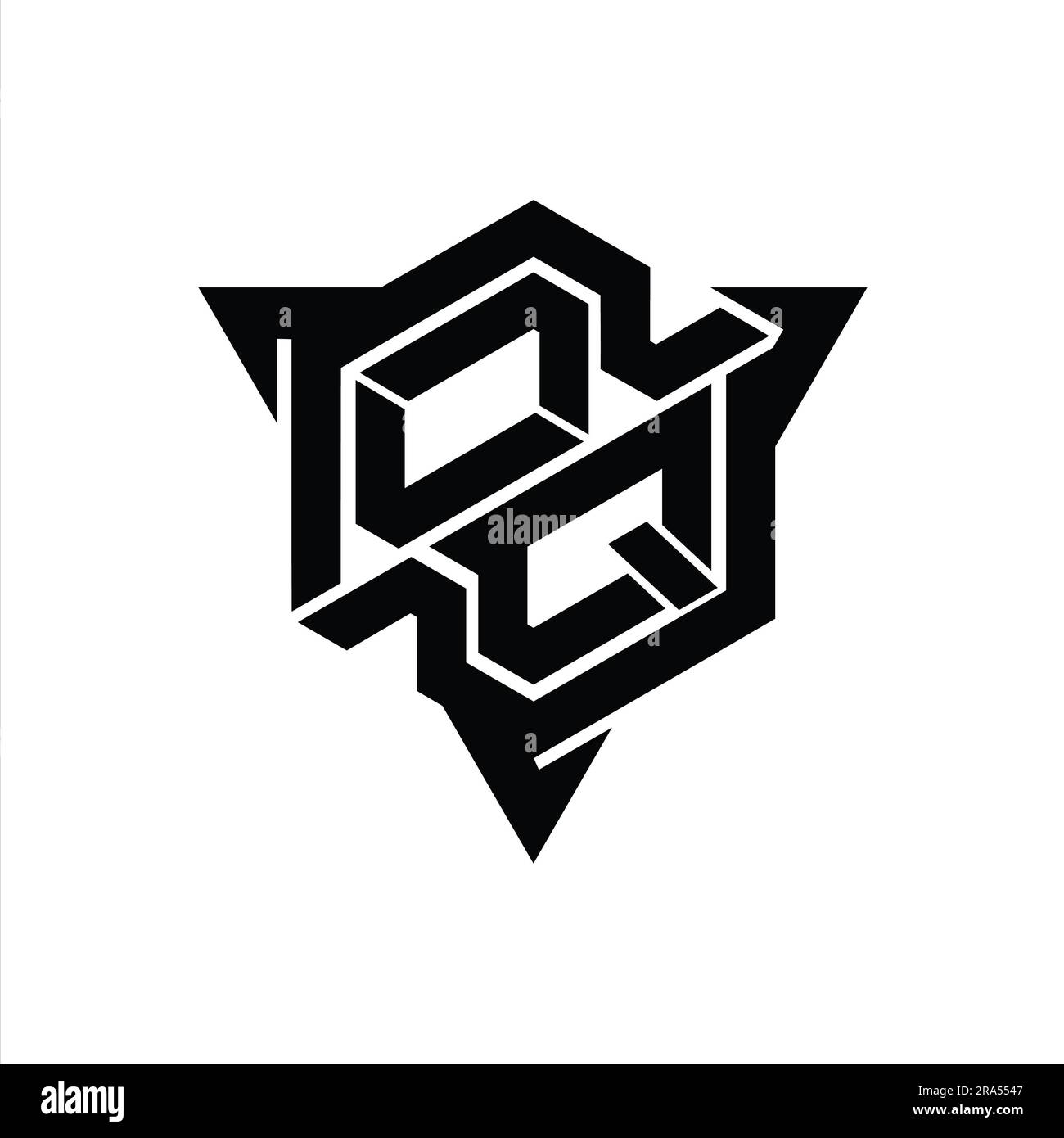 OQ Letter Logo monogram hexagon shape with triangle outline gaming ... OQ Letter Logo monogram hexagon shape with triangle outline gaming ...