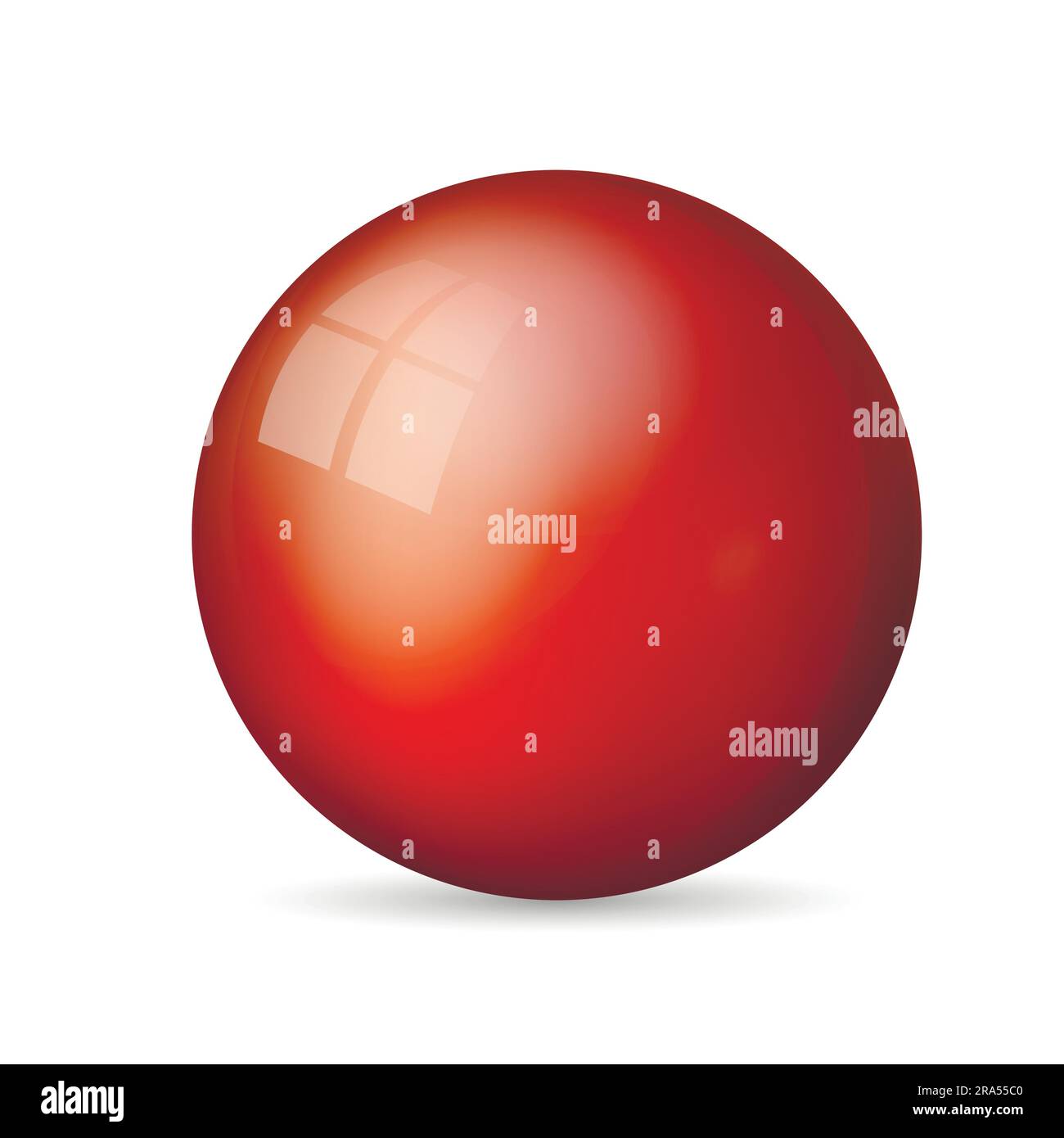 Glass red ball or precious pearl. Glossy realistic ball, 3D abstract ...