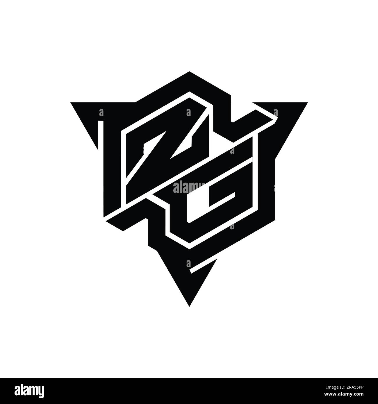 ZG Letter Logo monogram hexagon shape with triangle outline gaming ... ZG Letter Logo monogram hexagon shape with triangle outline gaming ...