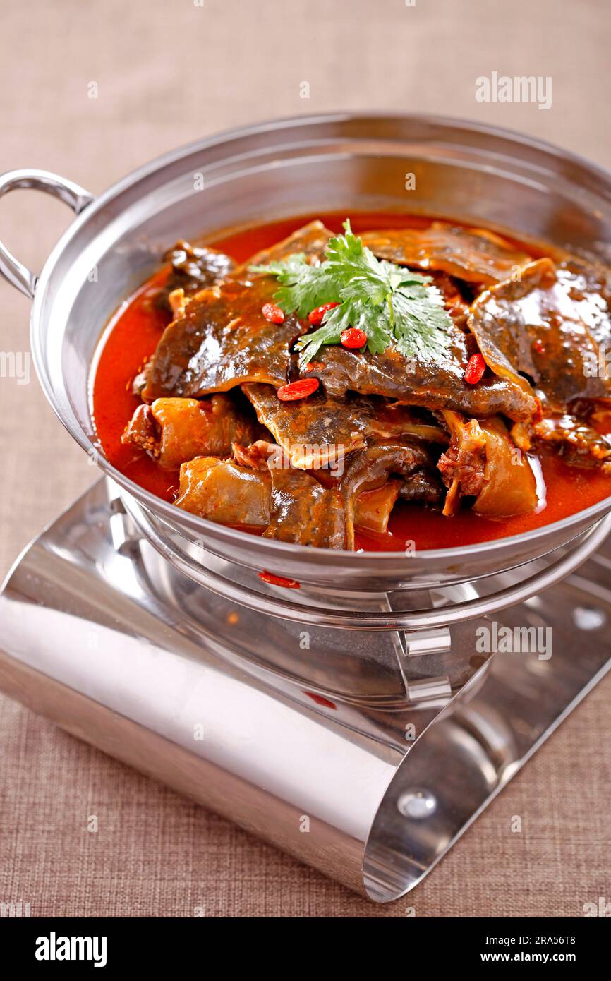 Chinese food, Braised Turtle in Brown Sauce Stock Photo - Alamy