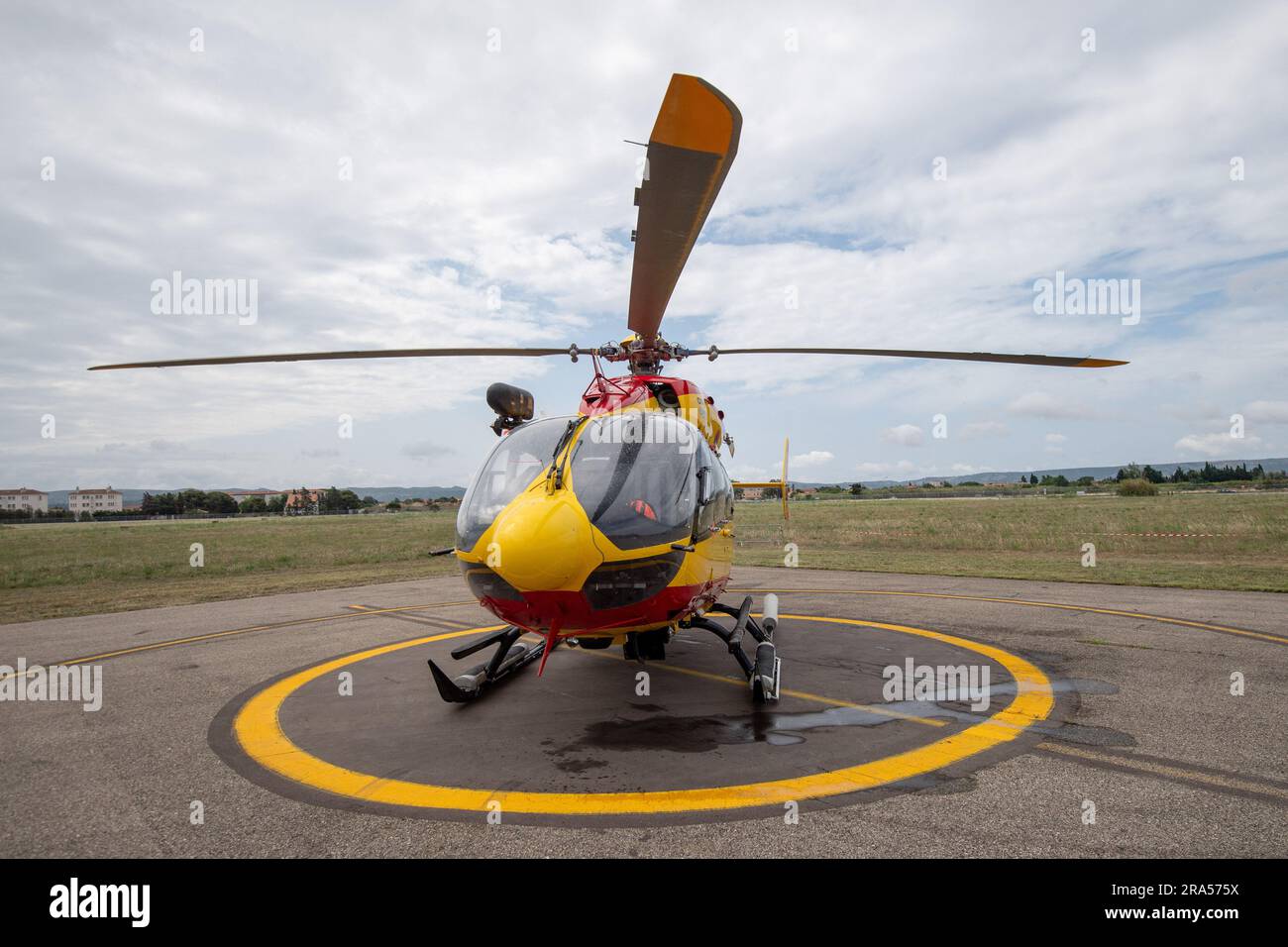 Marignane, France. 30th June, 2023. The Airbus C145 helicopter is seen ...