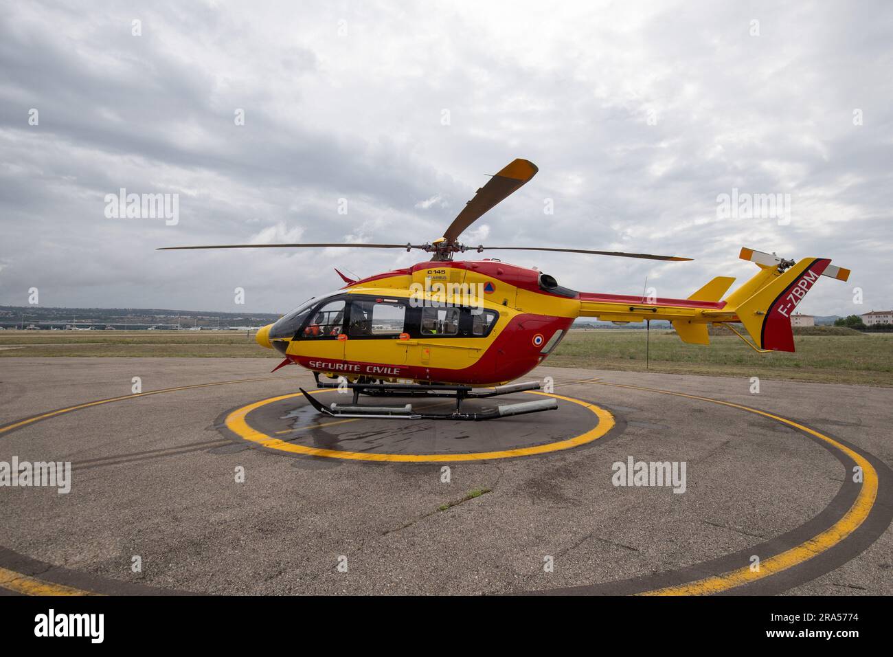 Marignane, France. 30th June, 2023. The Airbus C145 helicopter is seen ...