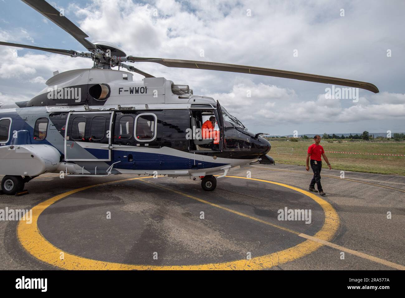 Marignane, France. 30th June, 2023. The Airbus H225 helicopter which ...