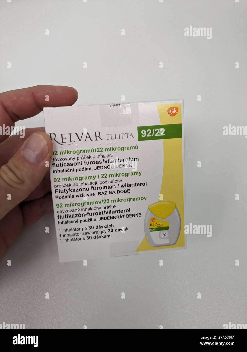 Prague,Czech republic-May 22 2023:GSK Relvar Elipta dry powder for ...