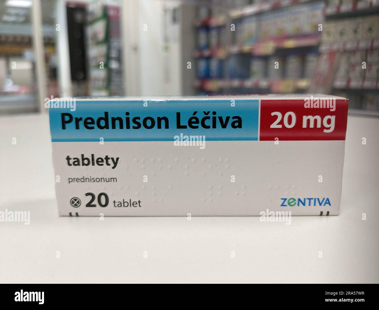 Prague, Czech Republic -January 9 2025:PREDNISON box of medication with ...