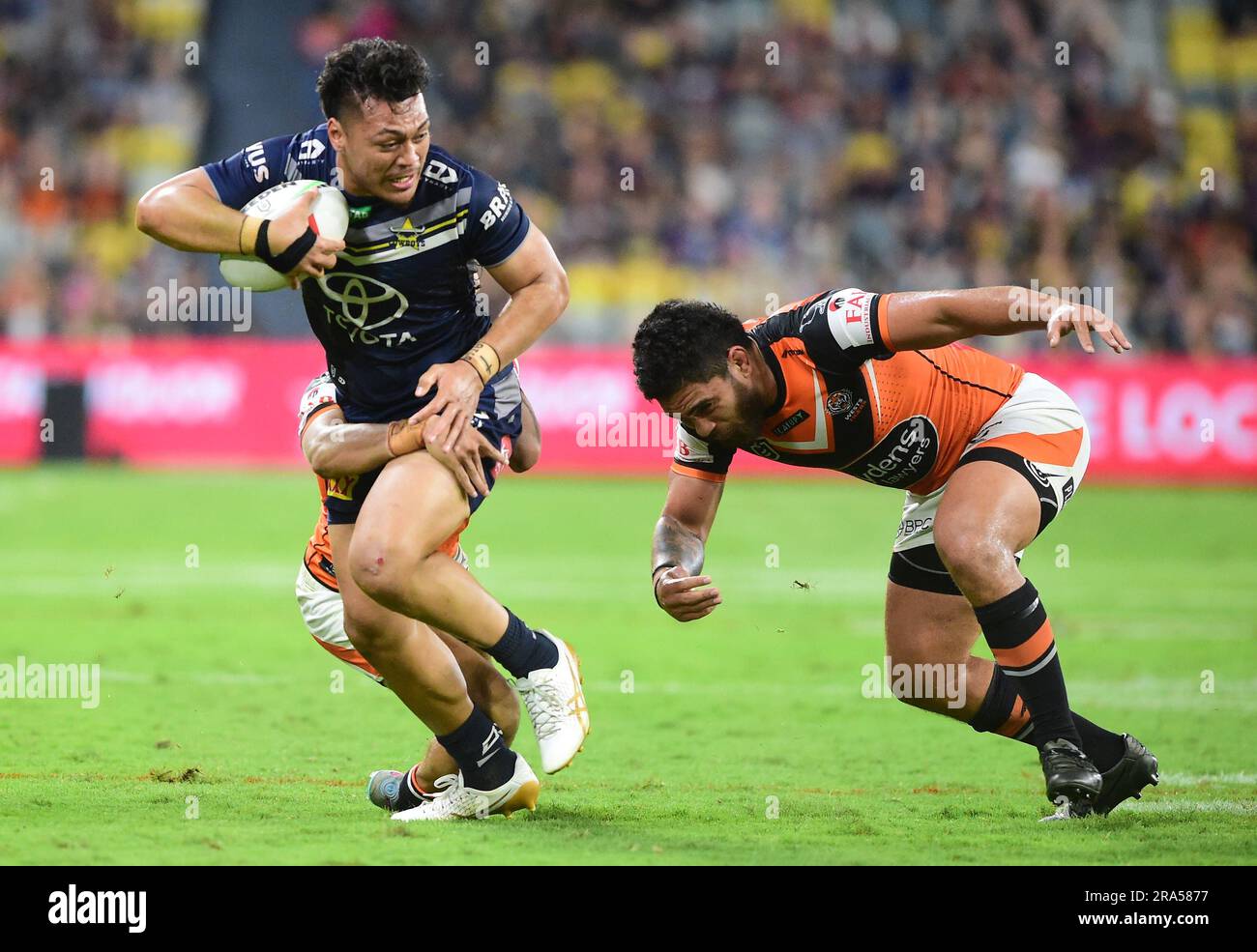 Townsville, Australia. 01st July, 2023. Jeremiah Nanai of the Cowboys ...