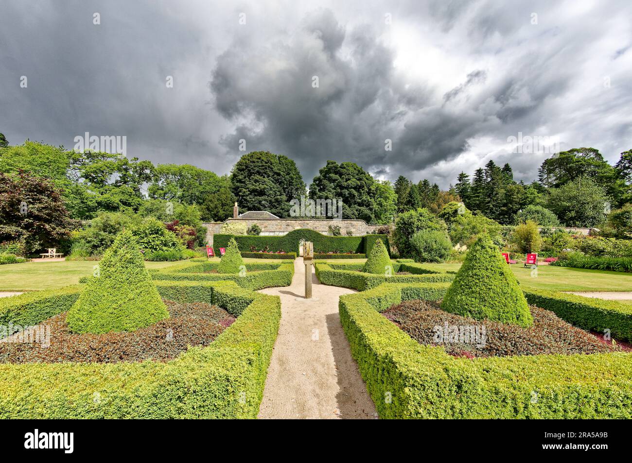 Castle Fraser Kemnay Aberdeenshire Scotland inside the walled garden in ...