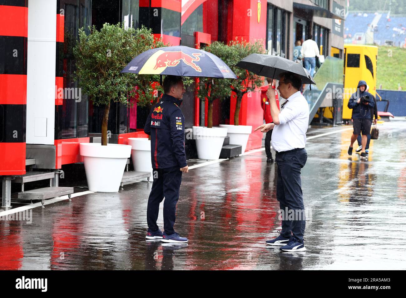 Spielberg, Austria. 01st July, 2023. (L to R): Christian Horner (GBR ...