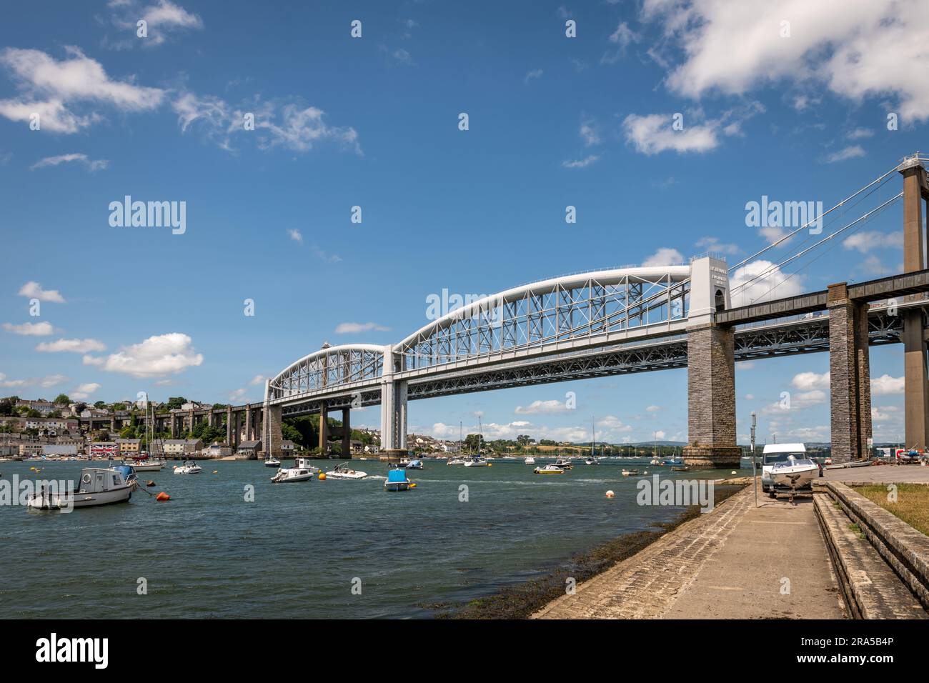 The Prince Albert Bridge and Tamar Bridge linking Devon and Cornwall ...