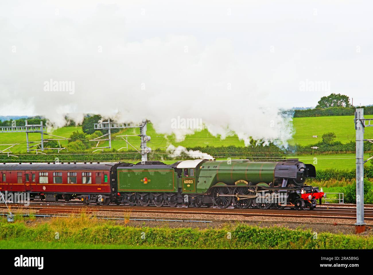 Gresley Designed A3 Pacific no 60103 Flying Scotsman at Colton Junction heading towards York ...