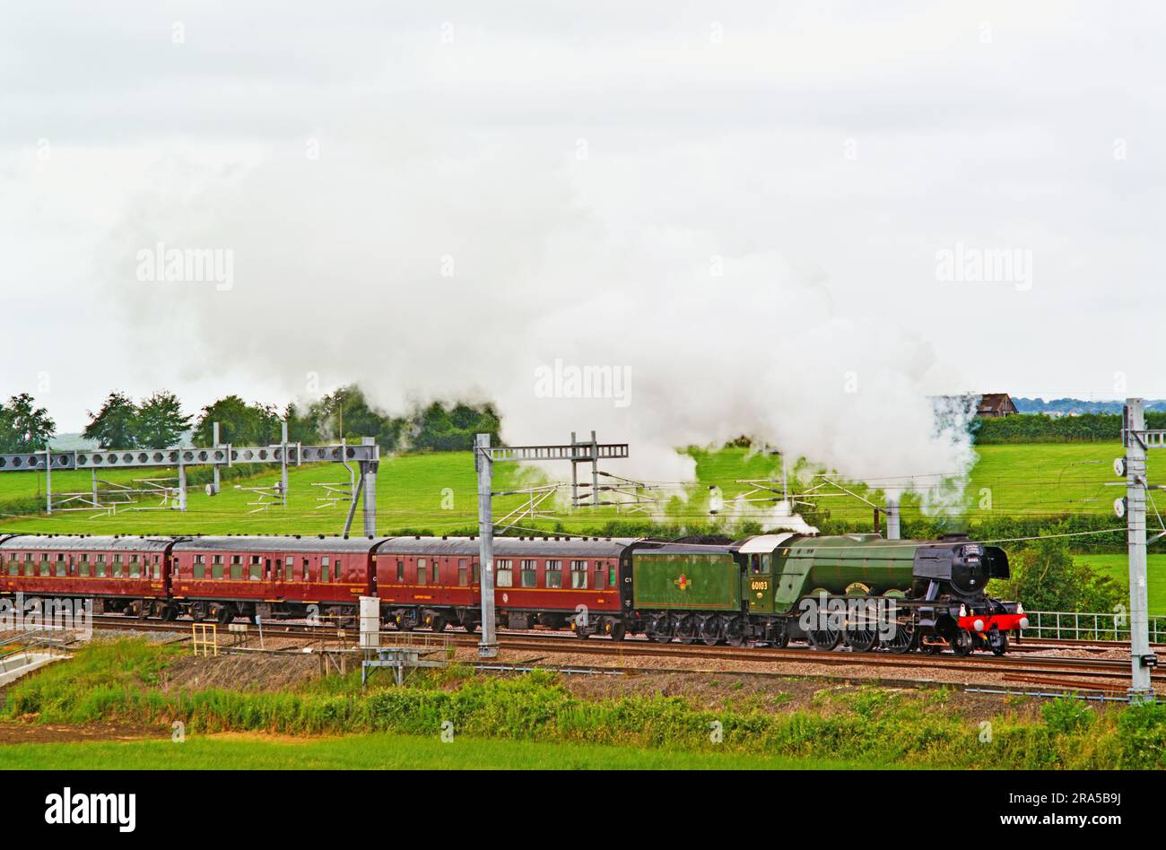 Gresley Designed A3 Pacific no 60103 Flying Scotsman at Colton Junction heading towards York ...