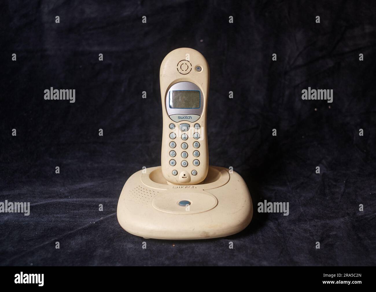 Dhaka, Bangladesh- June 29,2023: Vintage Ivory OKI telephone isolated ...