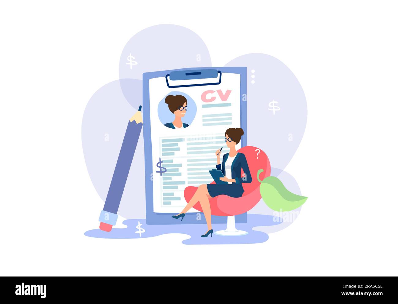 Online job interview vector Cut Out Stock Images & Pictures - Alamy