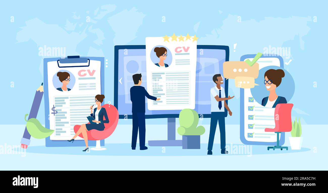 Hiring and job recruitment process concept. Vector set of HR manager ... Hiring and job recruitment process concept. Vector set of HR manager ...