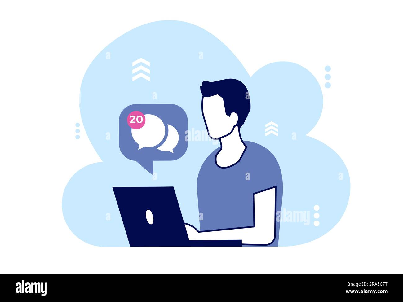 Young man laptop speech Cut Out Stock Images & Pictures - Alamy