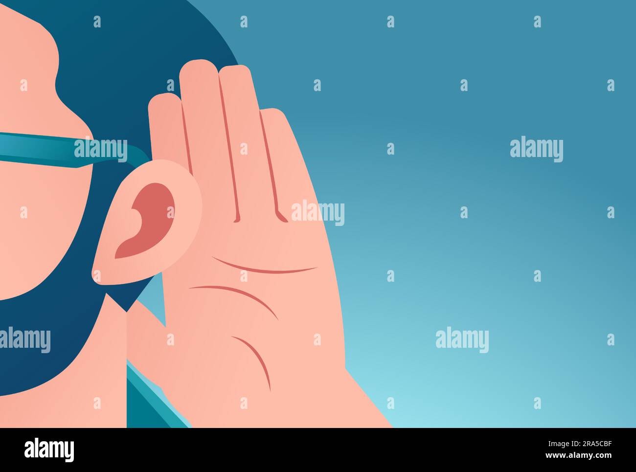 Vector of a man with hand to ear gesture listens carefully Stock Vector ...