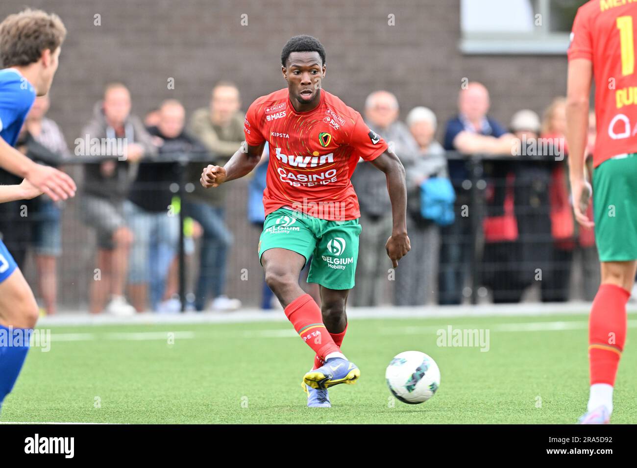 Mo Berte (90) of Oostende pictured during a friendly pre-season game ...