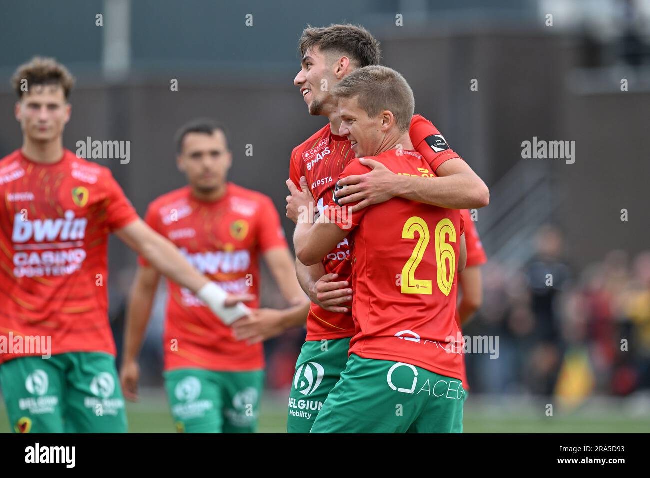 Mehmet Ibrahimi (98) of Oostende pictured celebrating with Vincent ...