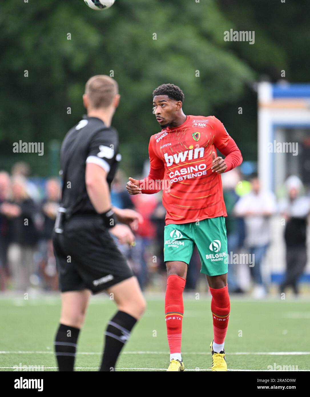 Zech Medley (3) of Oostende pictured during a friendly pre-season game ...