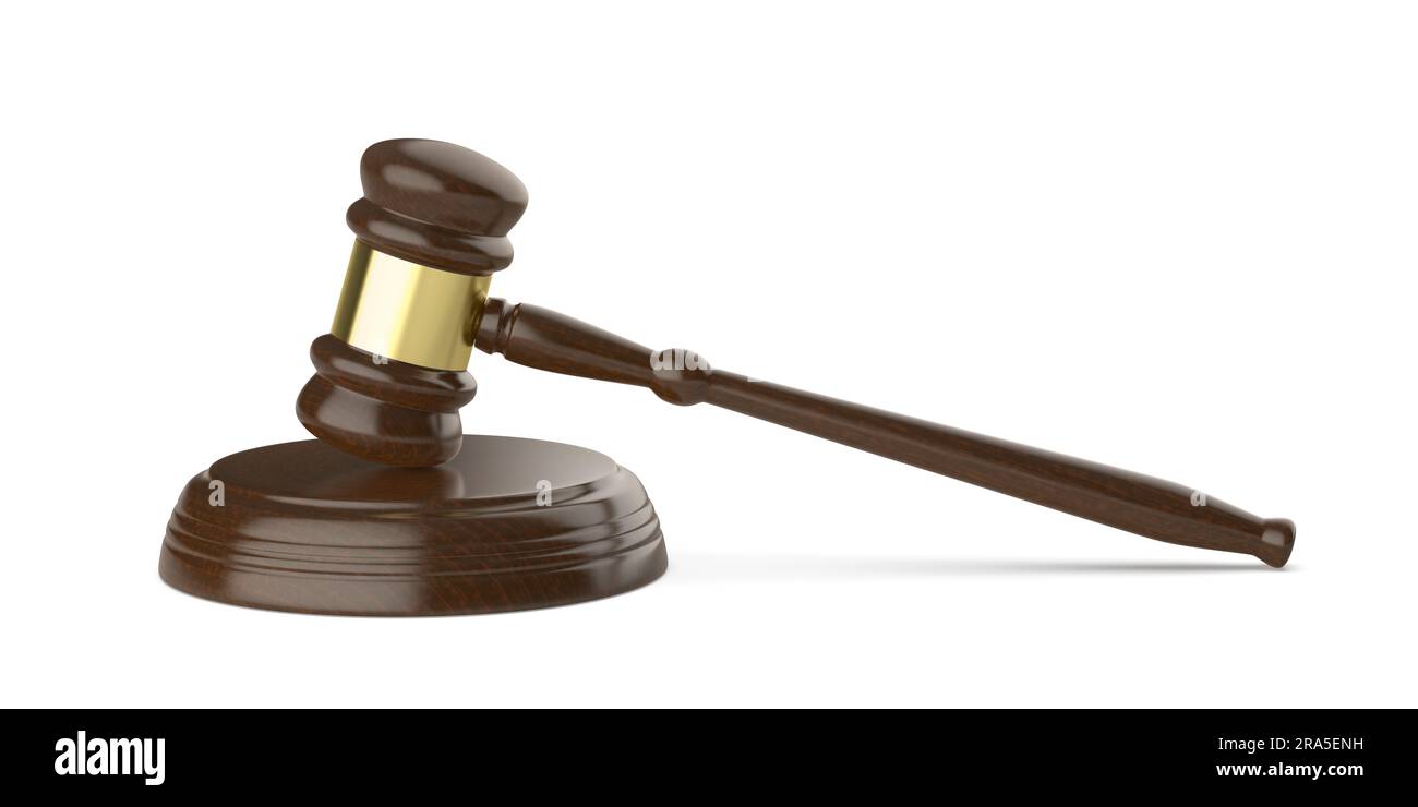 Wooden gavel on white background Stock Photo - Alamy