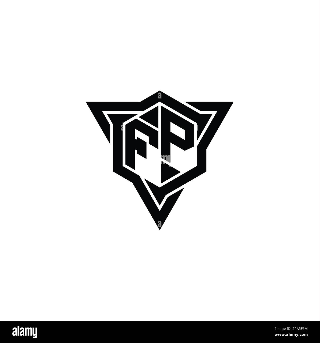 FP Letter Logo monogram hexagon shape with triangle outline sharp slice ... FP Letter Logo monogram hexagon shape with triangle outline sharp slice ...