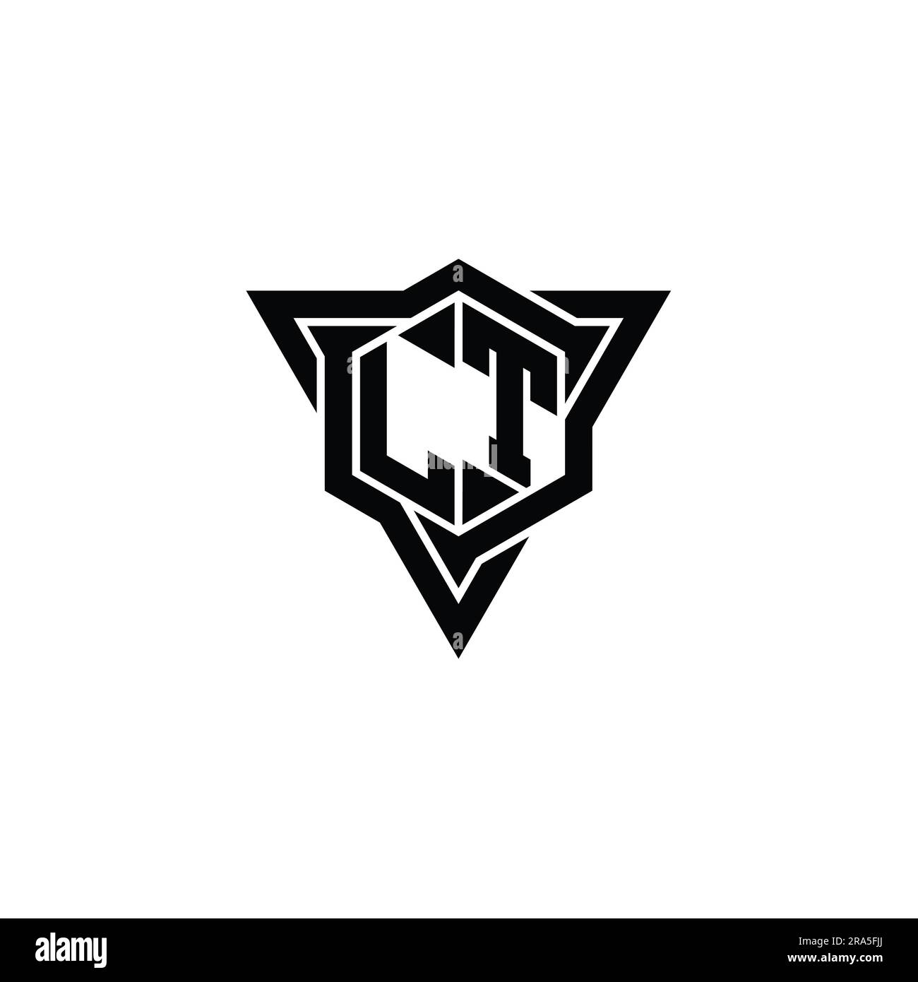 LT Letter Logo monogram hexagon shape with triangle outline sharp slice ... LT Letter Logo monogram hexagon shape with triangle outline sharp slice ...