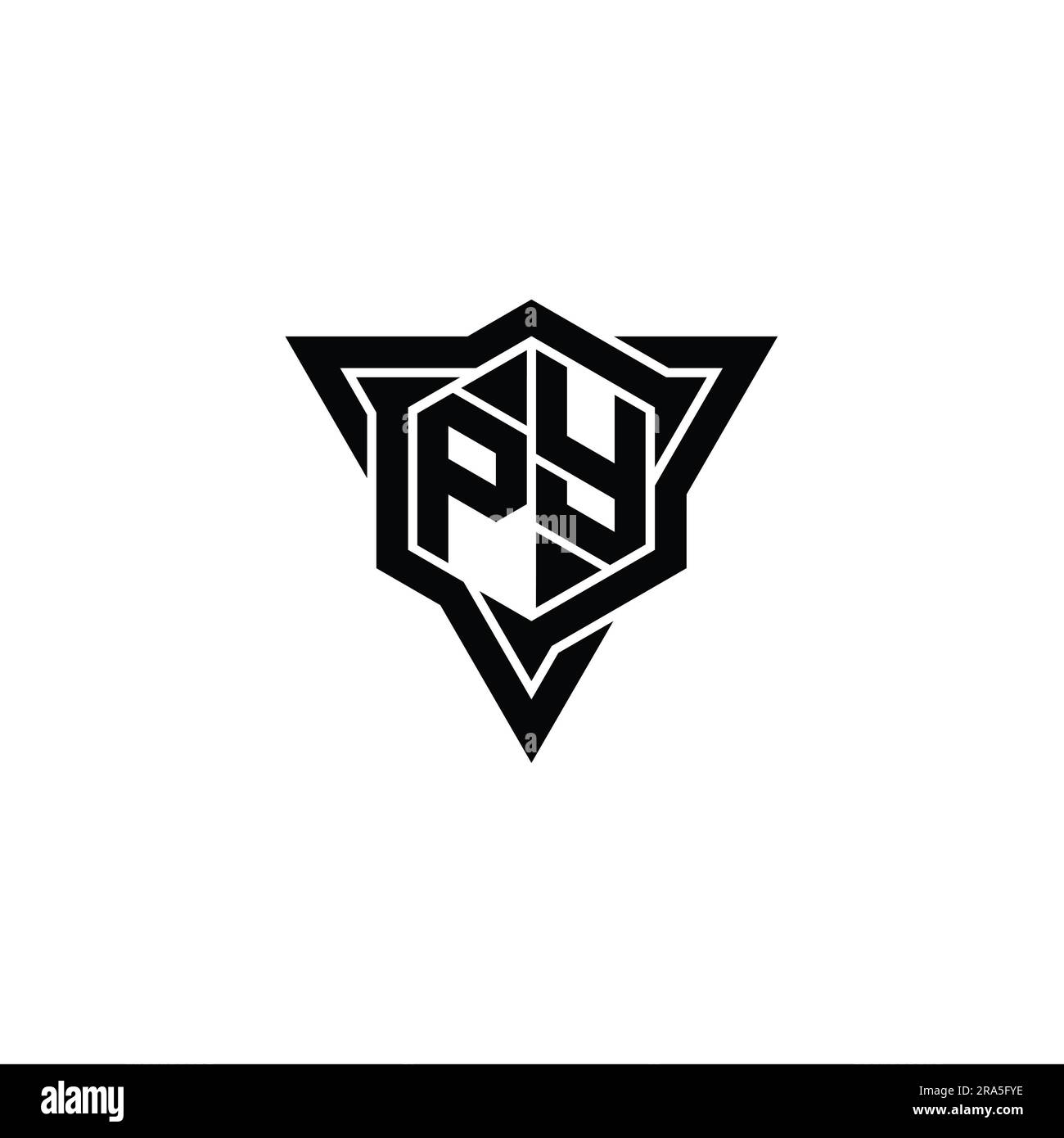 PY Letter Logo monogram hexagon shape with triangle outline sharp slice ... PY Letter Logo monogram hexagon shape with triangle outline sharp slice ...