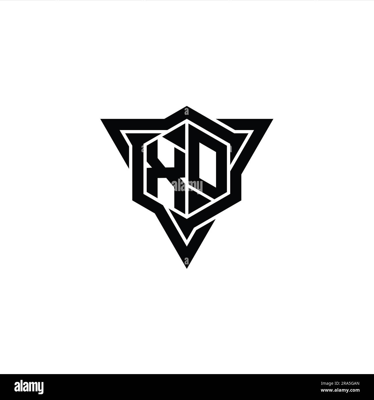 Xd Letter Logo Monogram Hexagon Shape With Triangle Outline Sharp Slice Style Design Template