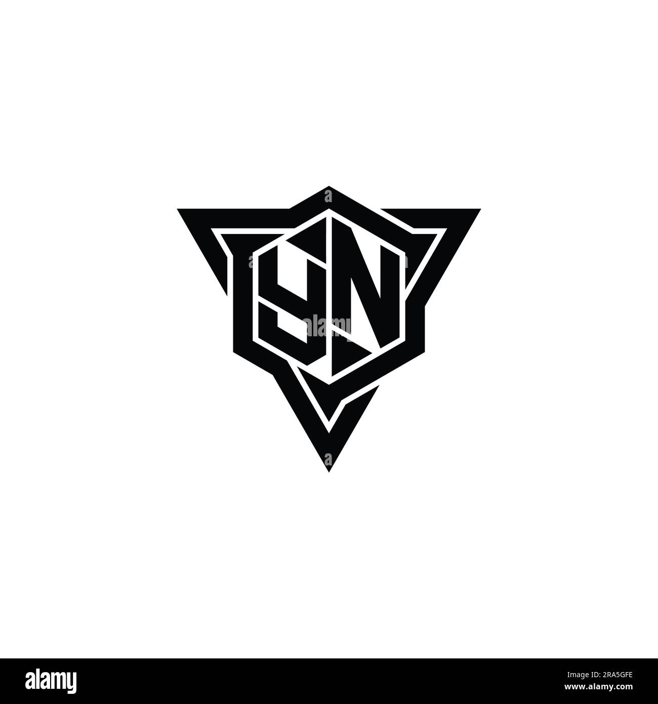 YN Letter Logo monogram hexagon shape with triangle outline sharp slice ... YN Letter Logo monogram hexagon shape with triangle outline sharp slice ...