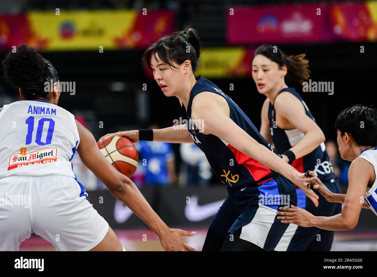 Sydney, Australia. 01st July, 2023. Park Jisu (C) of the Korea Women Basketball team seen in ...
