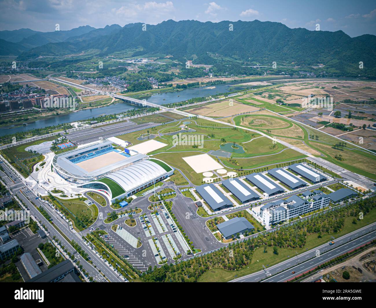 Beijing, China. 9th June, 2023. This aerial photo taken on June 9, 2023 ...