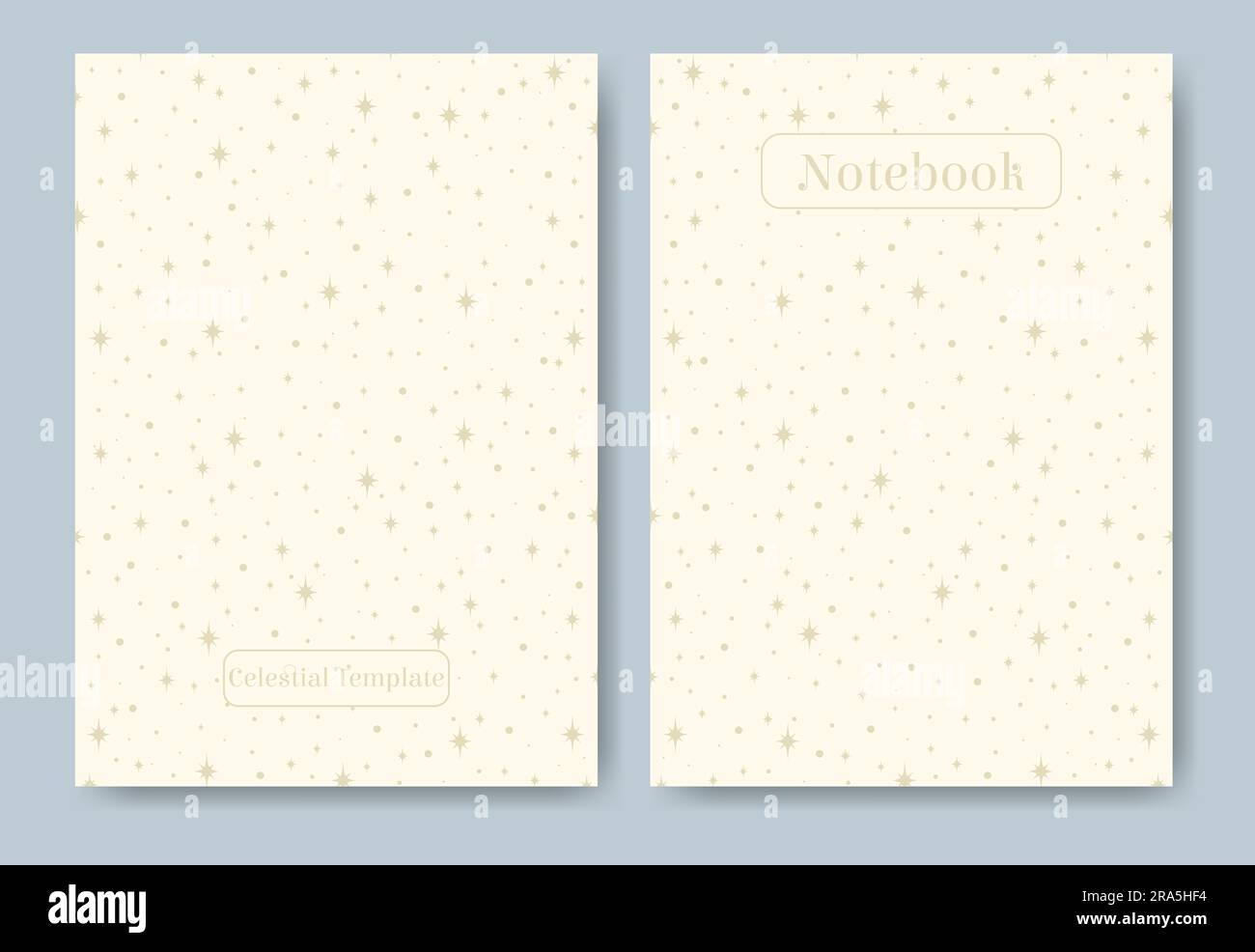 Notebook cover with beige stars on neutral background Stock Vector ...