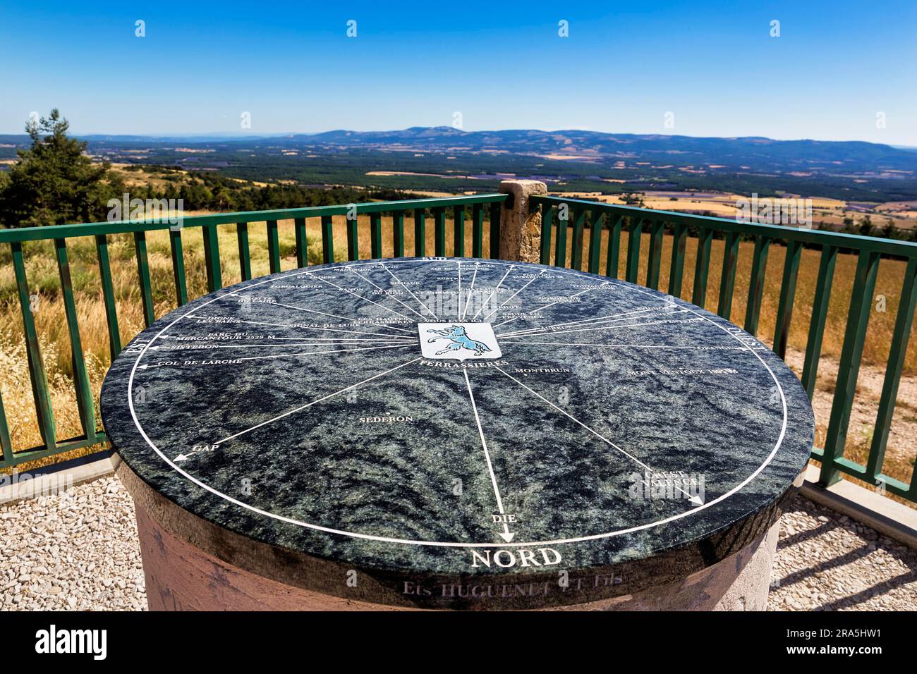 Viewing platform with information board, cardinal points, orientation ...