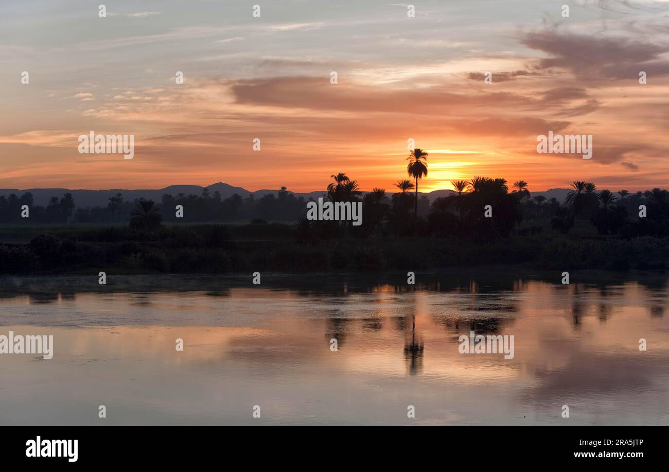 Sunrise on the Nile Stock Photo - Alamy