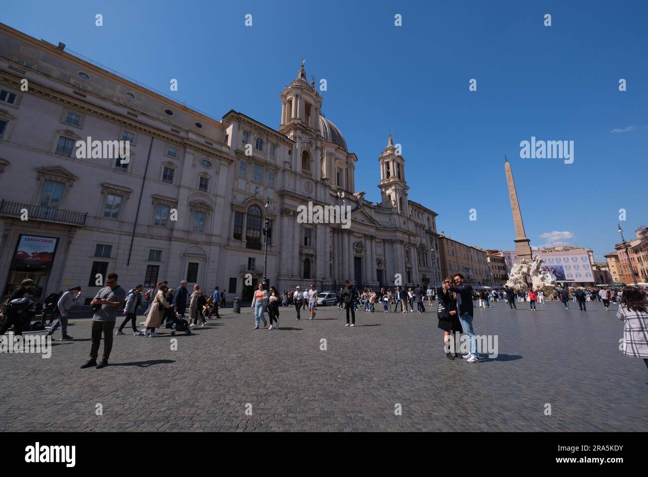 Piazza Navona in Rome, brings together sculptures, fountains and ...