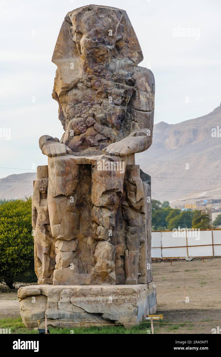 Colossi of Memnon in Luxor in Egypt Stock Photo - Alamy