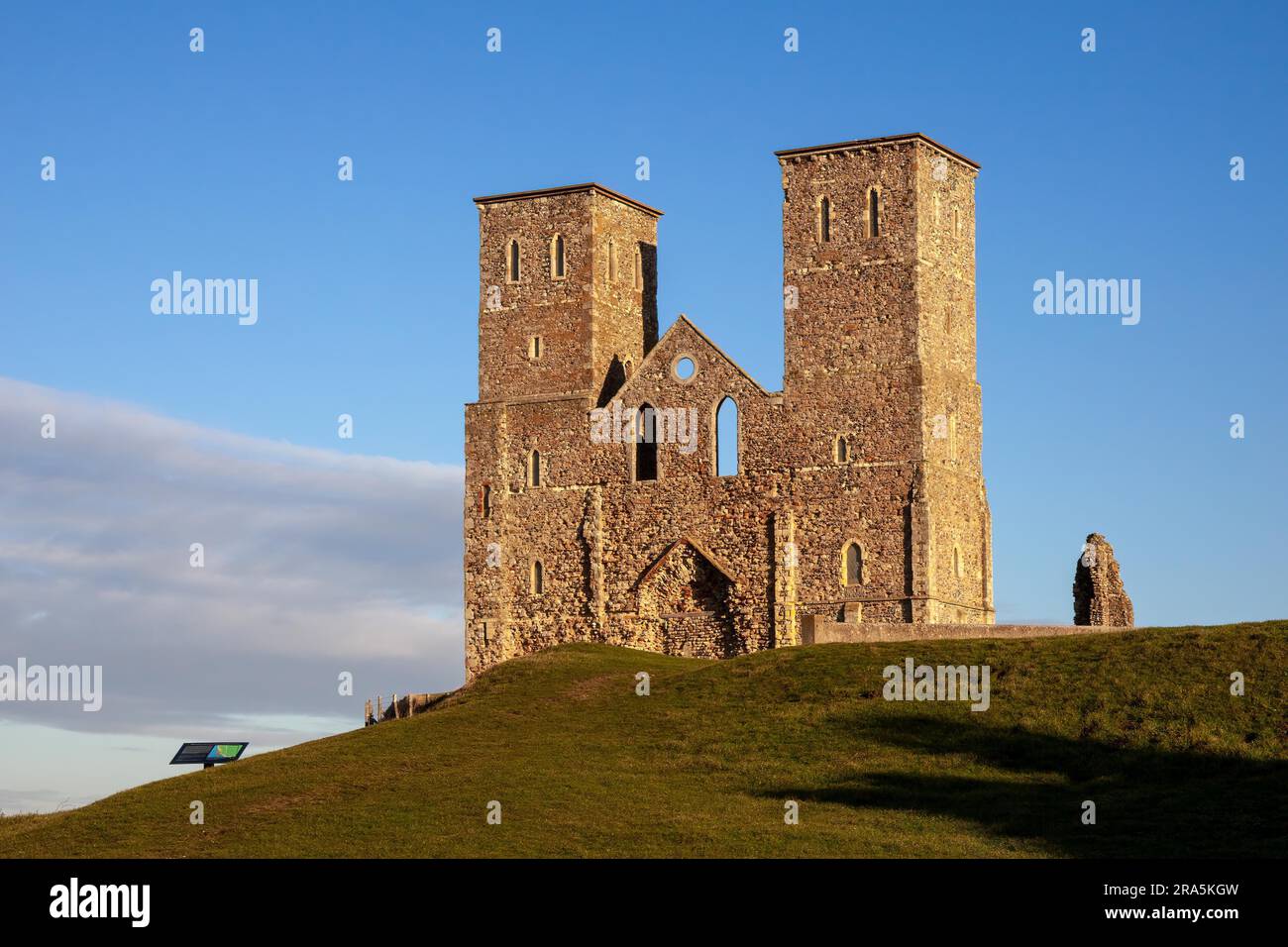 RECULVER, ENGLAND, UK - DECEMBER 10 : Remains of Reculver Church Towers ...