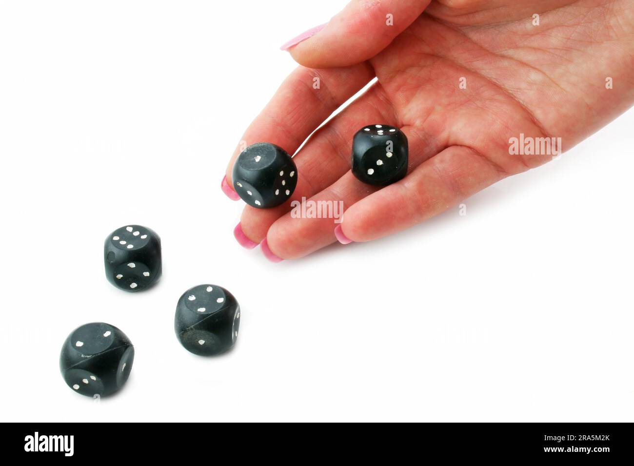 Woman Hand Rolling Dice