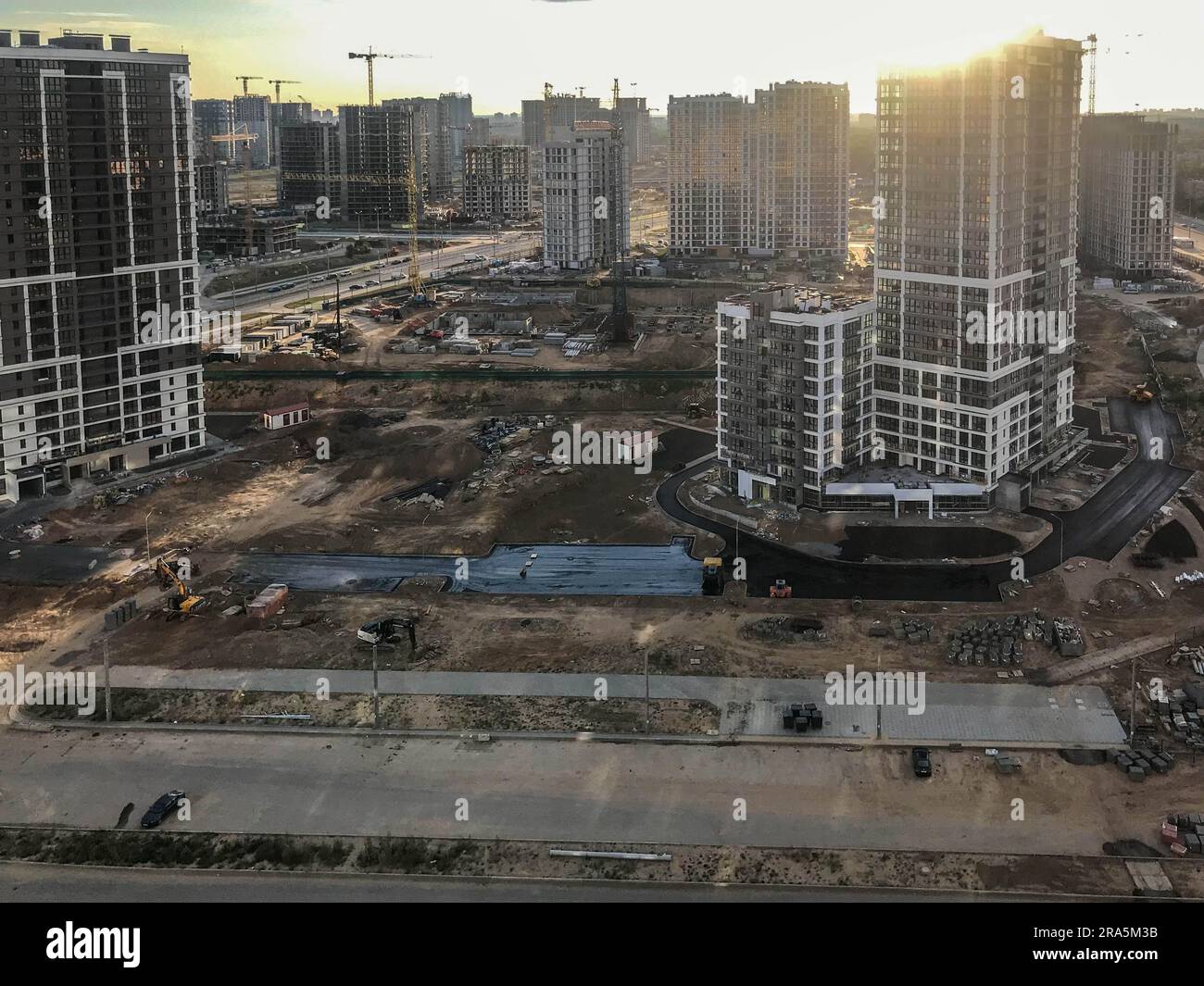 a new neighborhood in the city. shooting from a height. urban urban ...