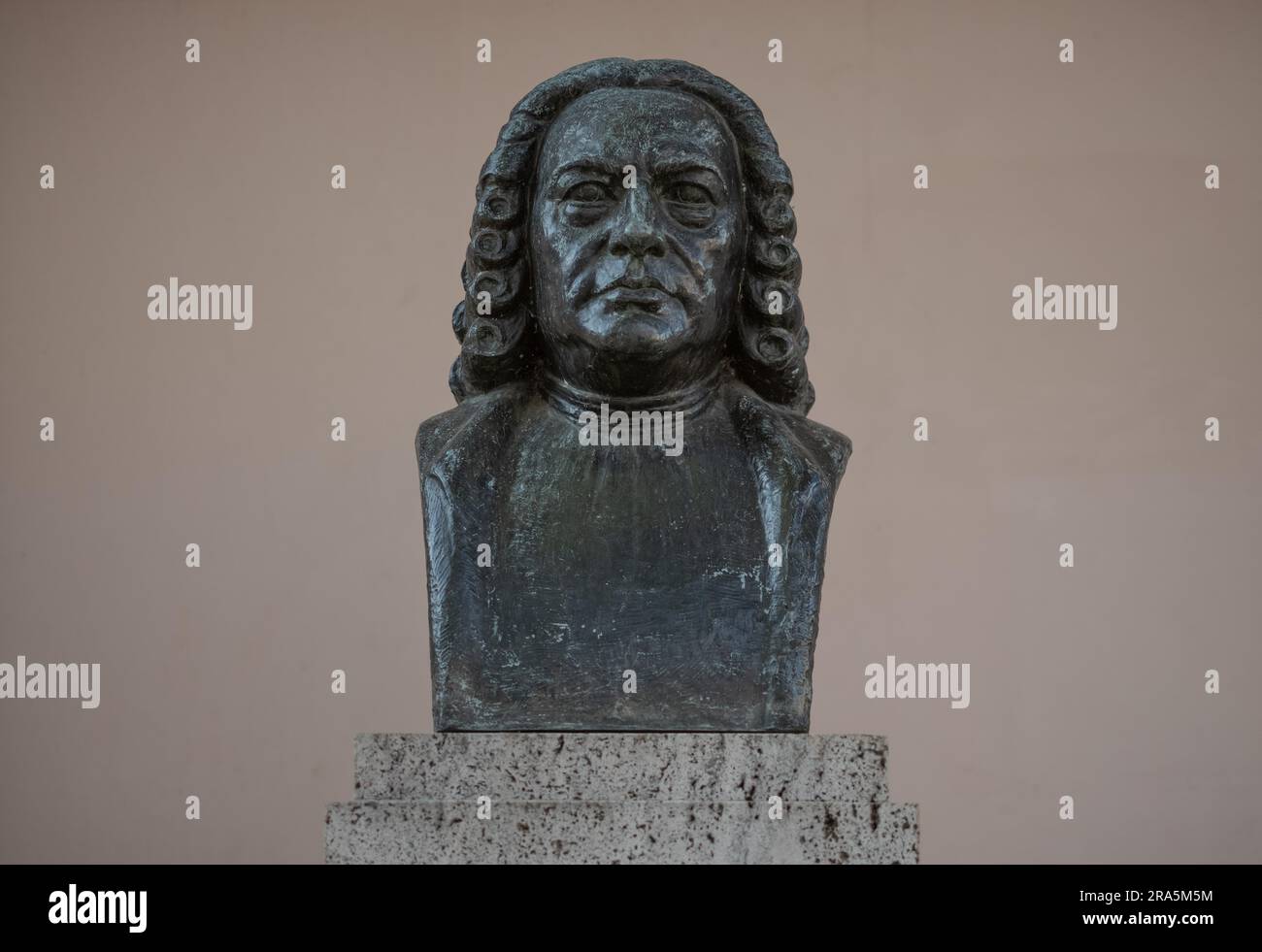 Monument to Johann Sebastian Bach with bust, Platz der Demokratie ...