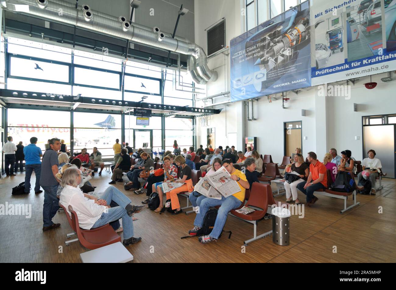 Waiting area, terminal, airport, Memmingen, Allgaeu, Bavaria, Allgaeu ...
