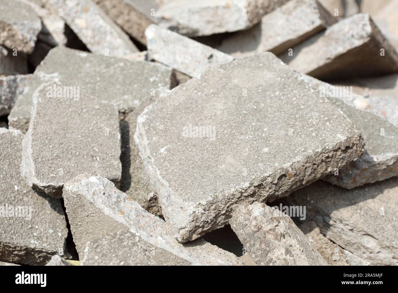 Building rubble, grey building blocks on a rubble pile, Germany Stock ...